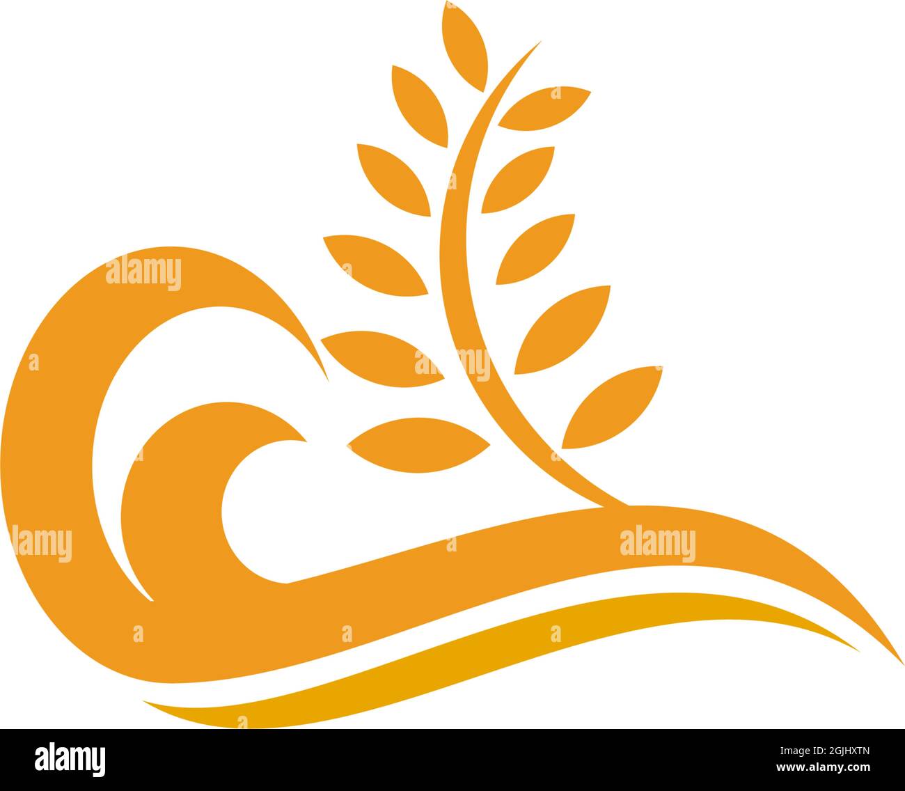 Agriculture wheat leaf icon logo design inspiration vector template ...