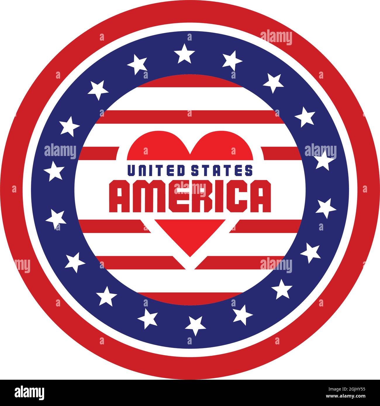 American flag and emblem logo design vector illustration template Stock ...