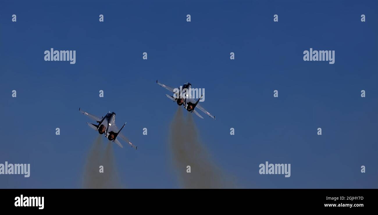 Sukhoi Su-30SM russian air force. Twin jet engine heavy fighter Su-30SM ...