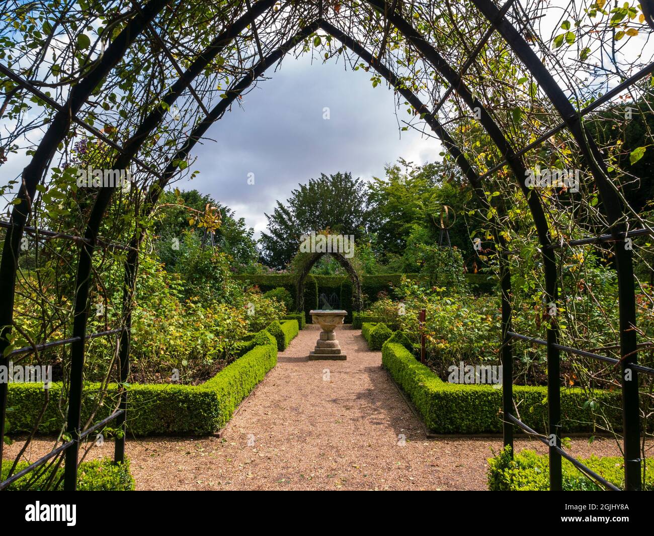 The rose garden, Arundel Castle, Arundel, West Sussex, England, UK ...