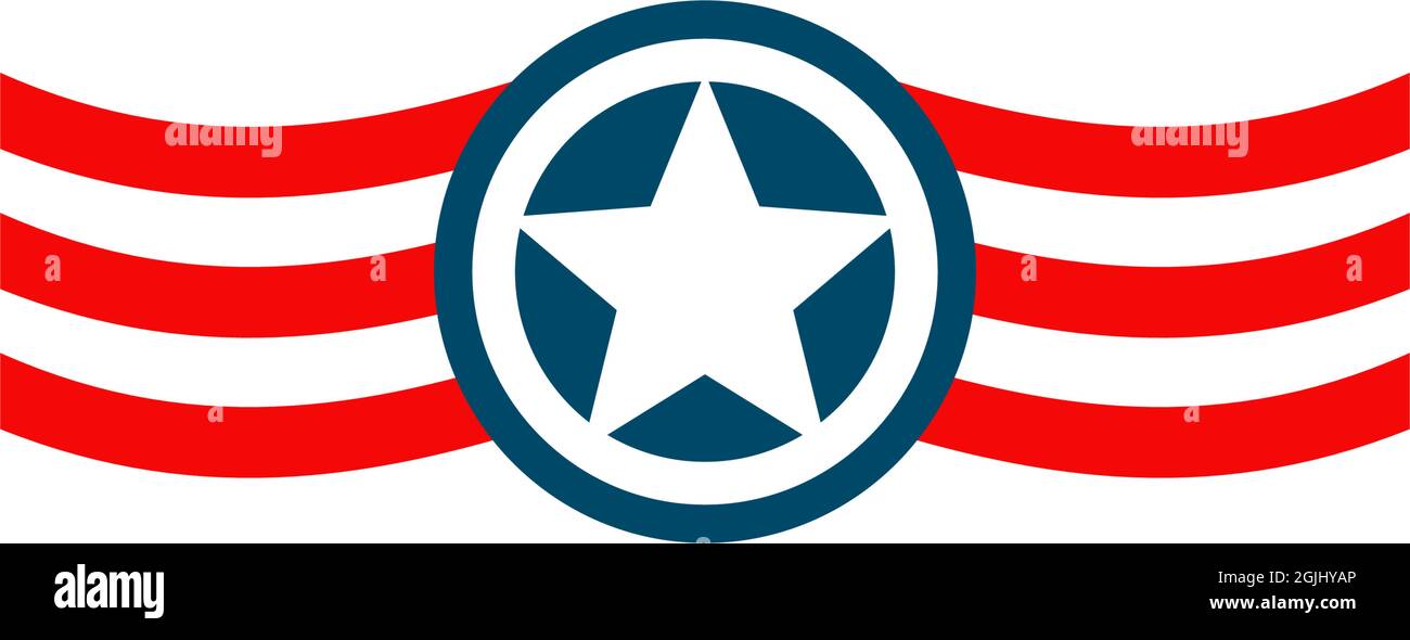 American flag and emblem logo design vector illustration template Stock ...