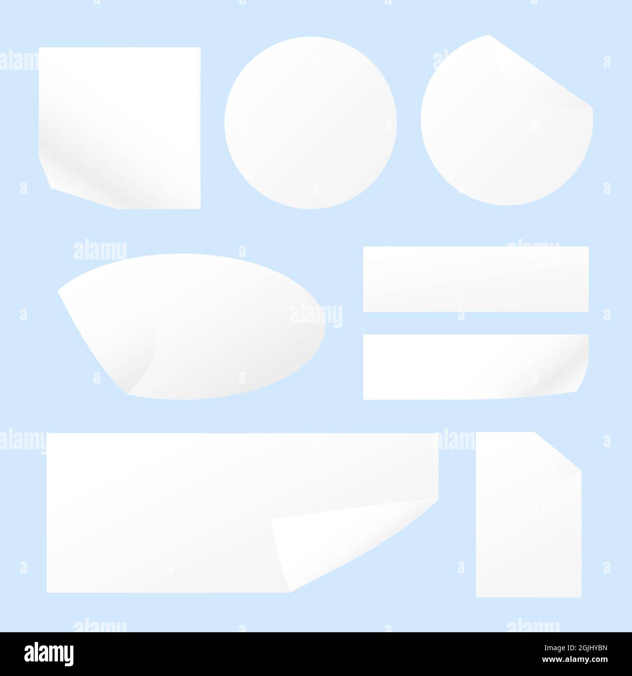 set of realistic paper stickers Vector illustration Stock Vector Image ...