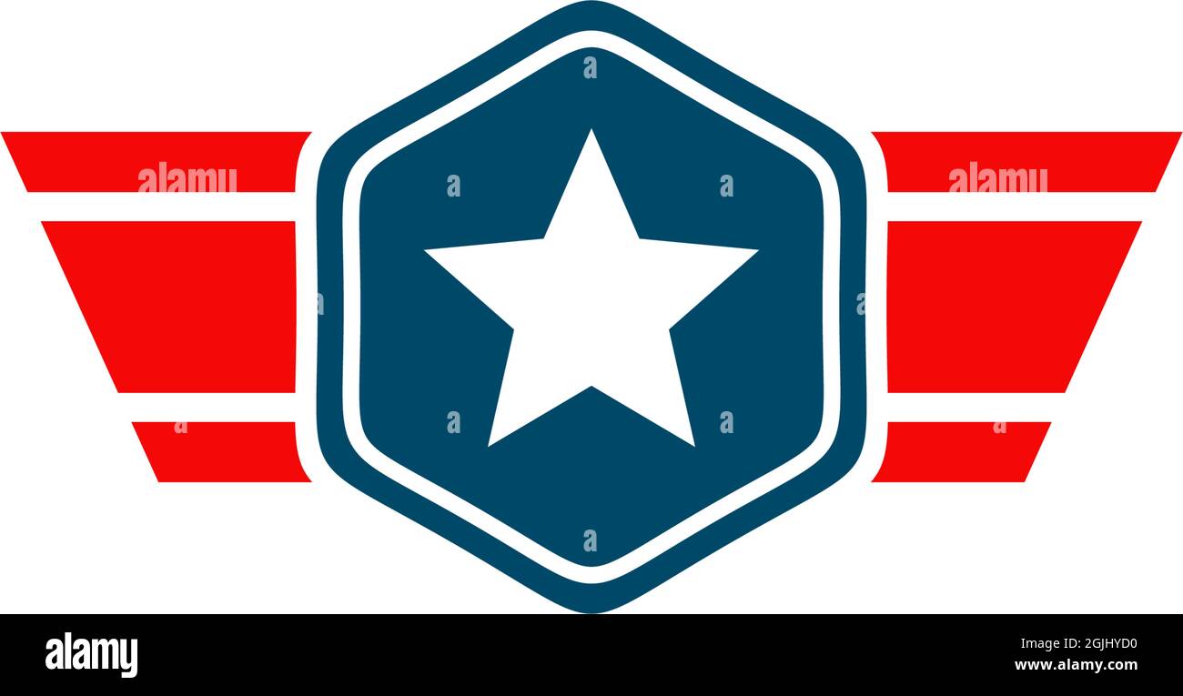 American flag and emblem logo design vector illustration template Stock ...