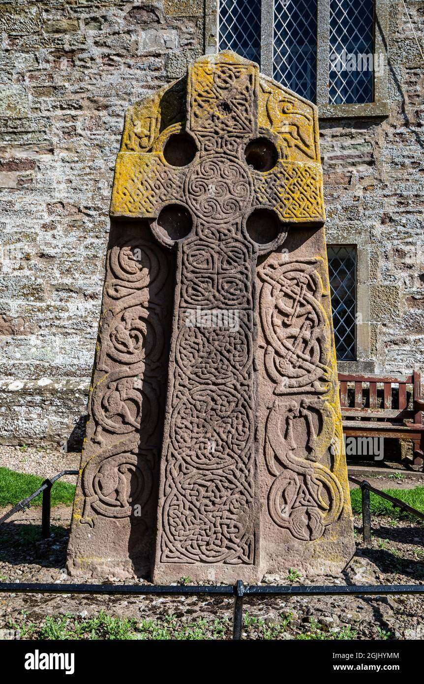 The Kirkyard Cross Slab, one of the Aberlemno Standing Stones in Angus ...