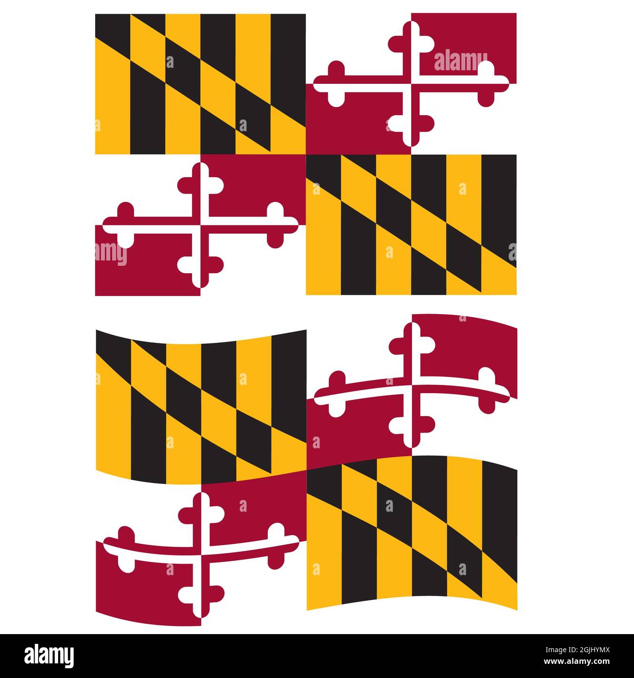 Maryland flag on white background. Maryland waving flag sign. flag of ...