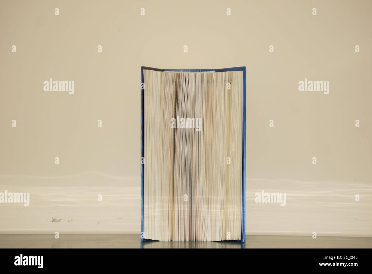 A hard bound open book isolated Stock Photo - Alamy