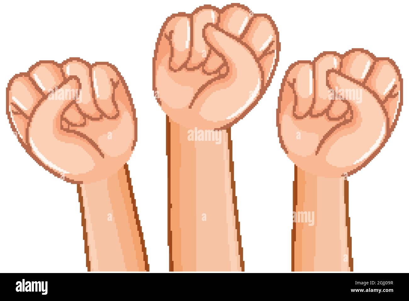 Three hand fist on white background illustration Stock Vector Image ...