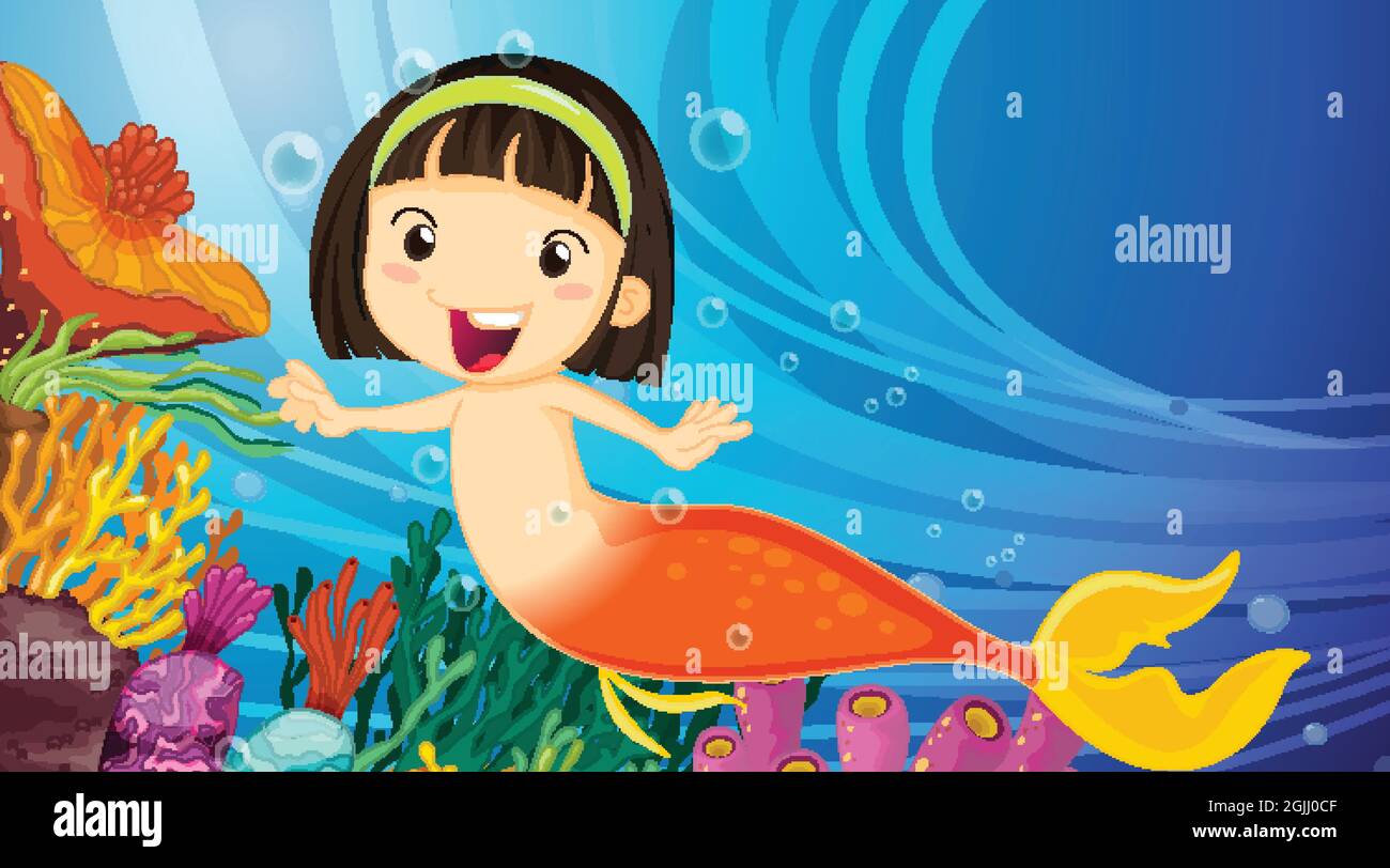 Little mermaid fish Stock Vector Images - Alamy