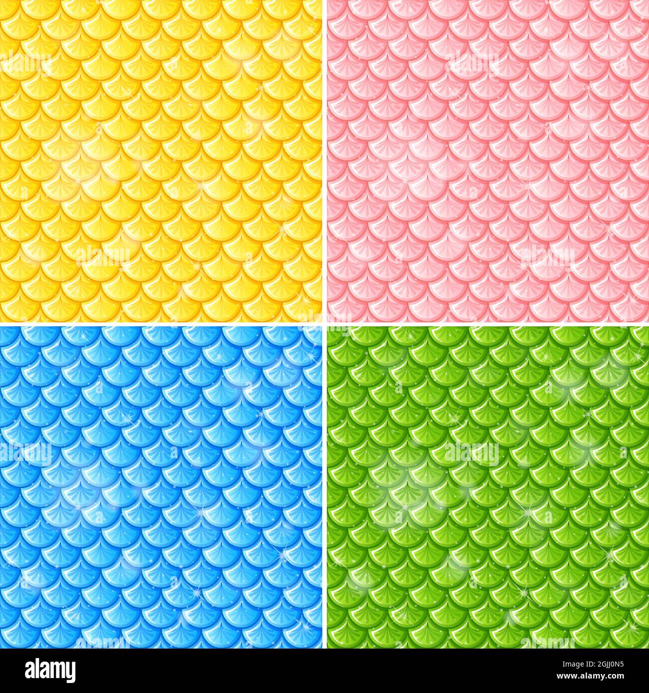Set of fish scale seamless pattern background illustration Stock Vector ...