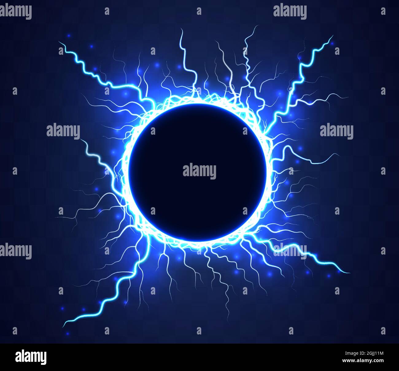 Realistic circle of thunder storm lightnings Stock Vector Image & Art ...
