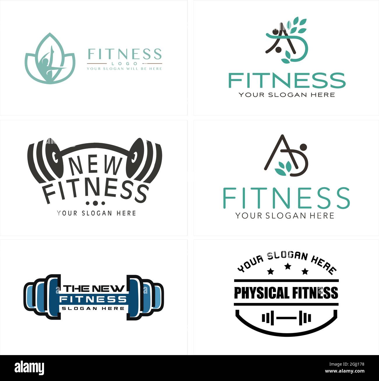 Physical fitness club gym people logo design Stock Vector Image & Art ...