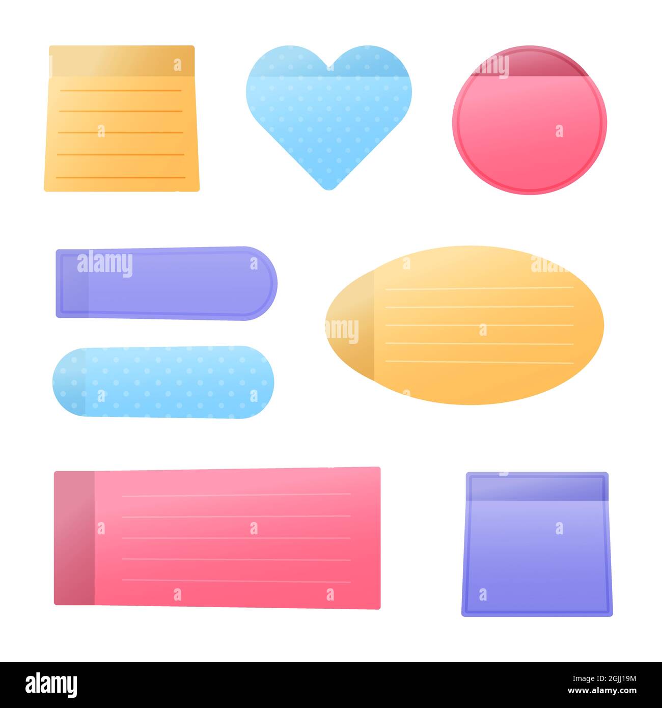 Set of realistic paper stickers Vector illustration Stock Vector Image ...