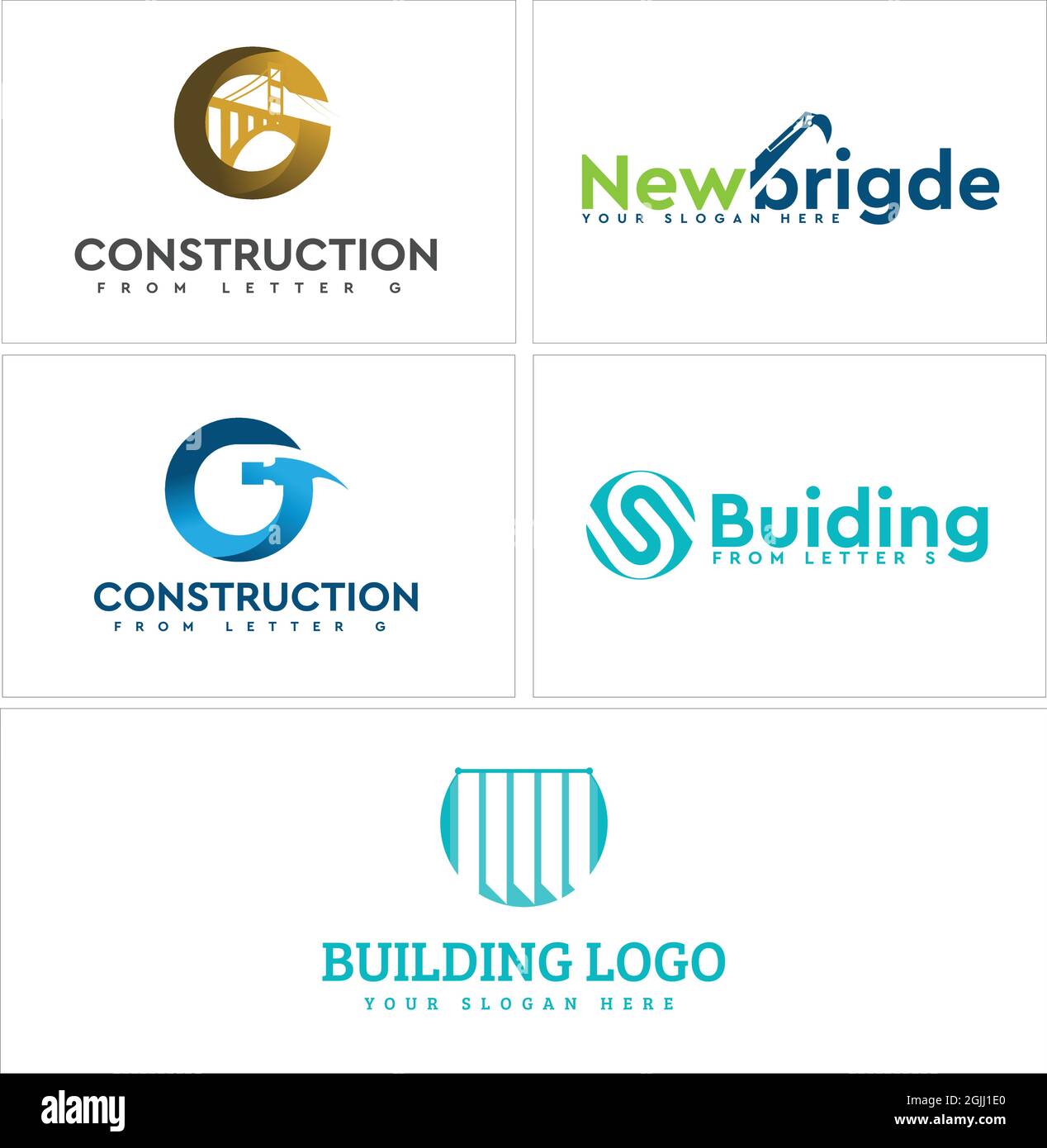 Construction business repair building logo design Stock Vector Image ...