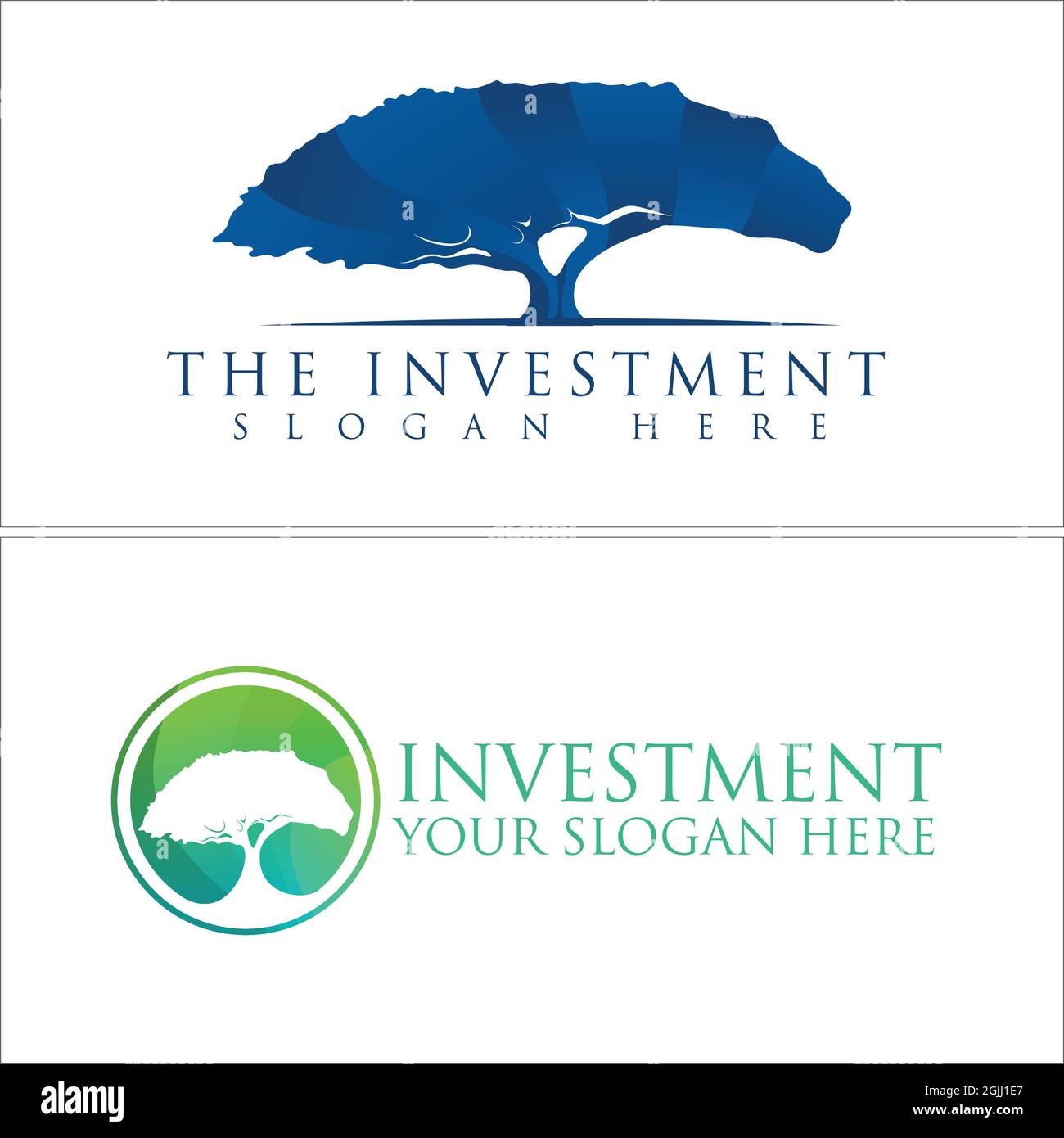 Accounting financial with tree environmental logo design Stock Vector ...