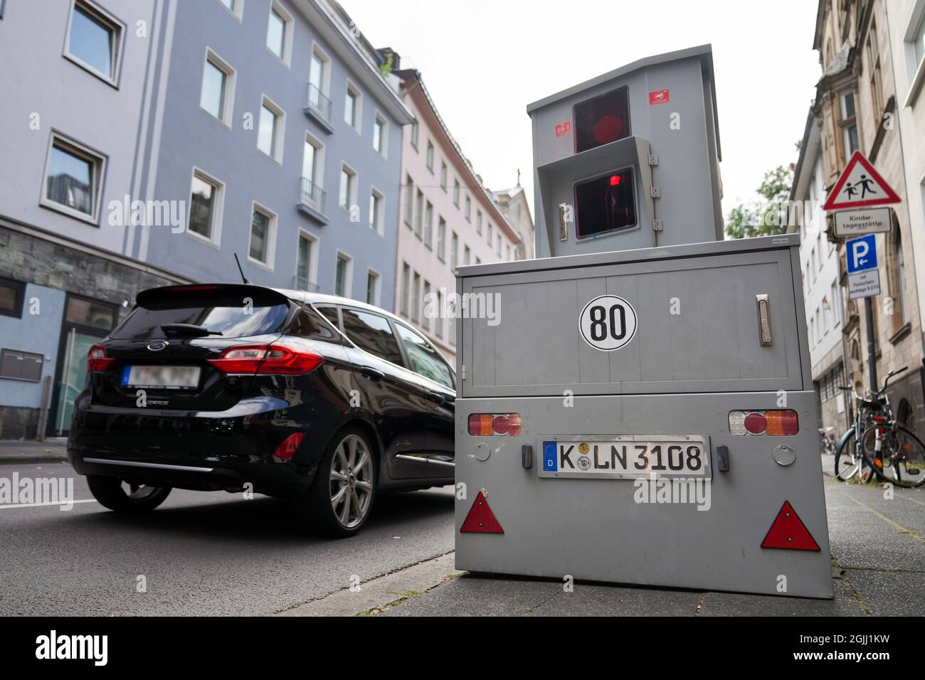 Mobile radar system (enforcement trailer), semi-station on trailer for ...