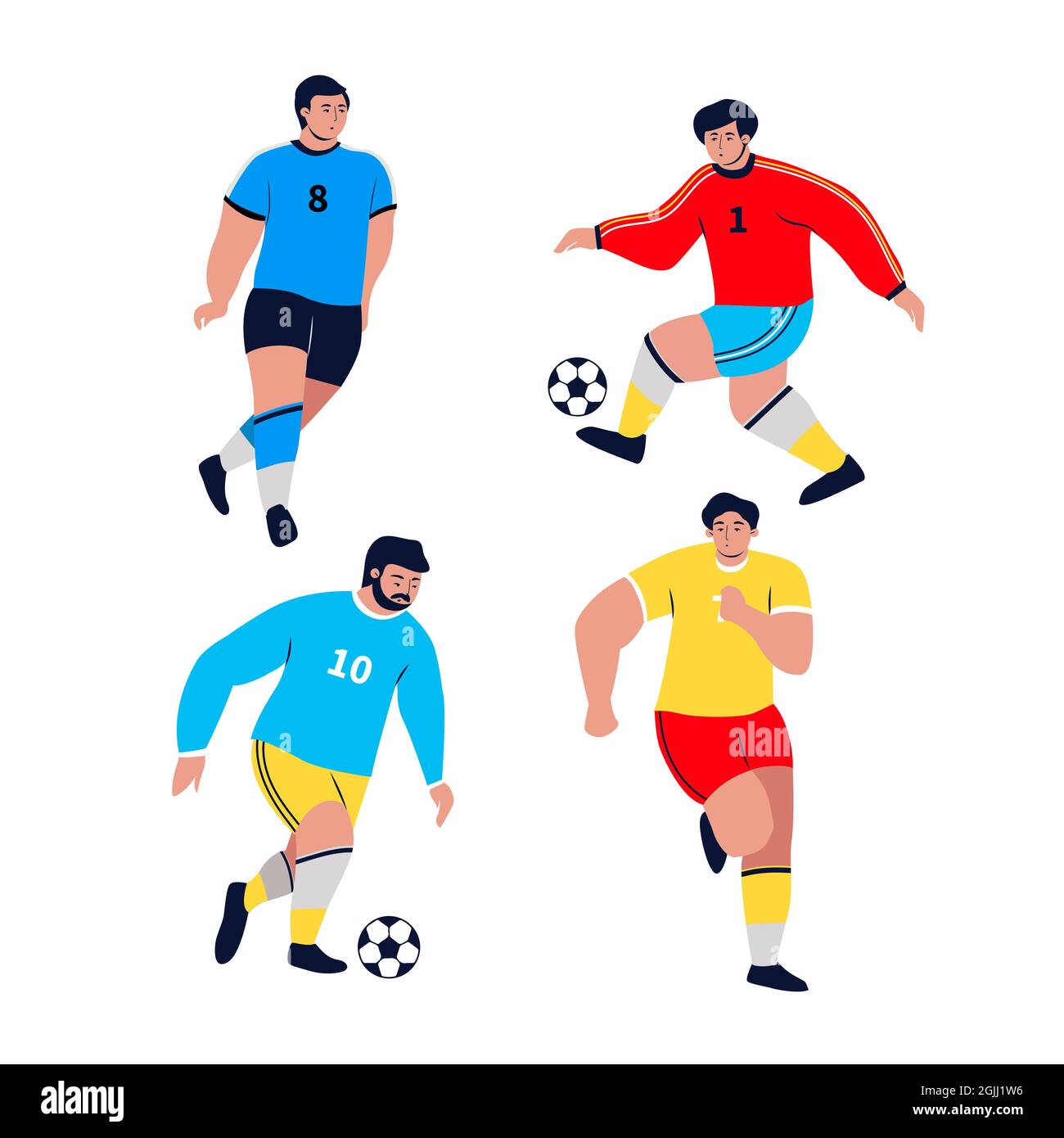 Football players pack flat design Vector illustration Stock Vector ...