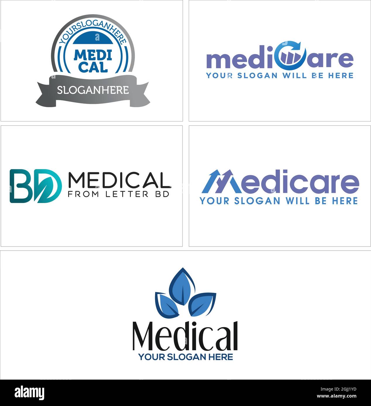 Medical care chart arrow leaf emblem logo design Stock Vector Image ...