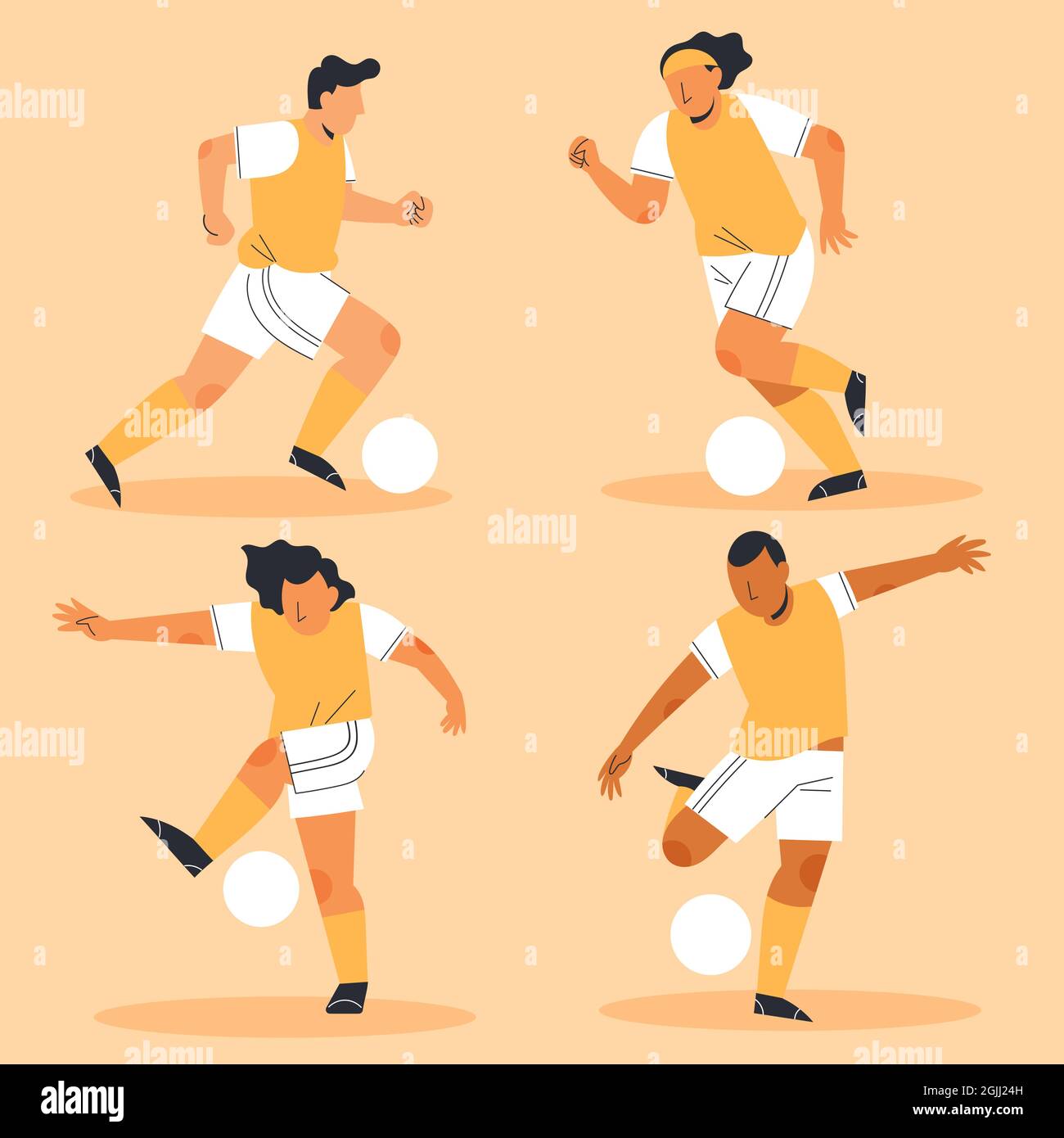 Flat design football players pack Vector illustration Stock Vector ...