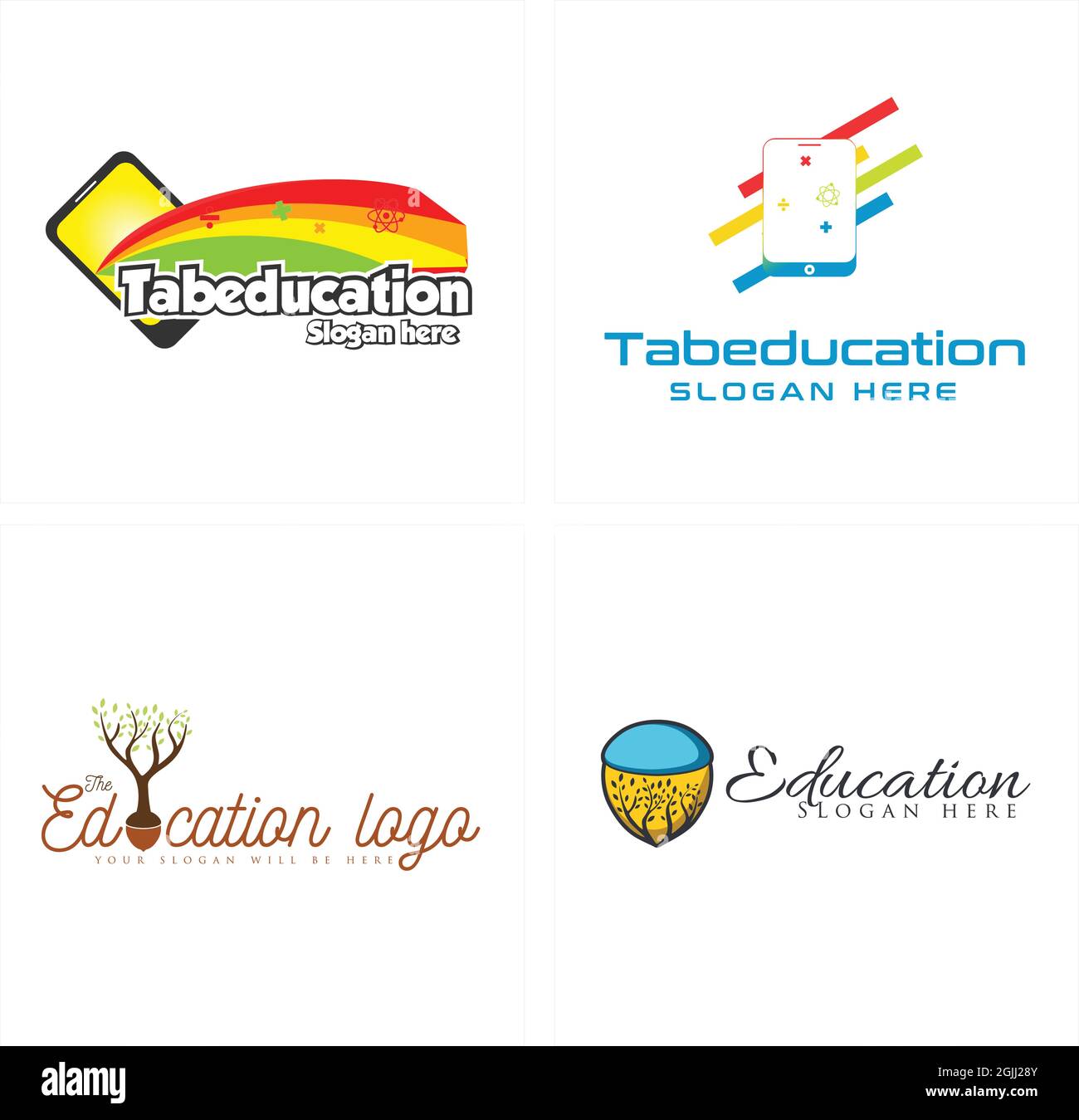 Education technology phone tablet logo design Stock Vector Image & Art ...