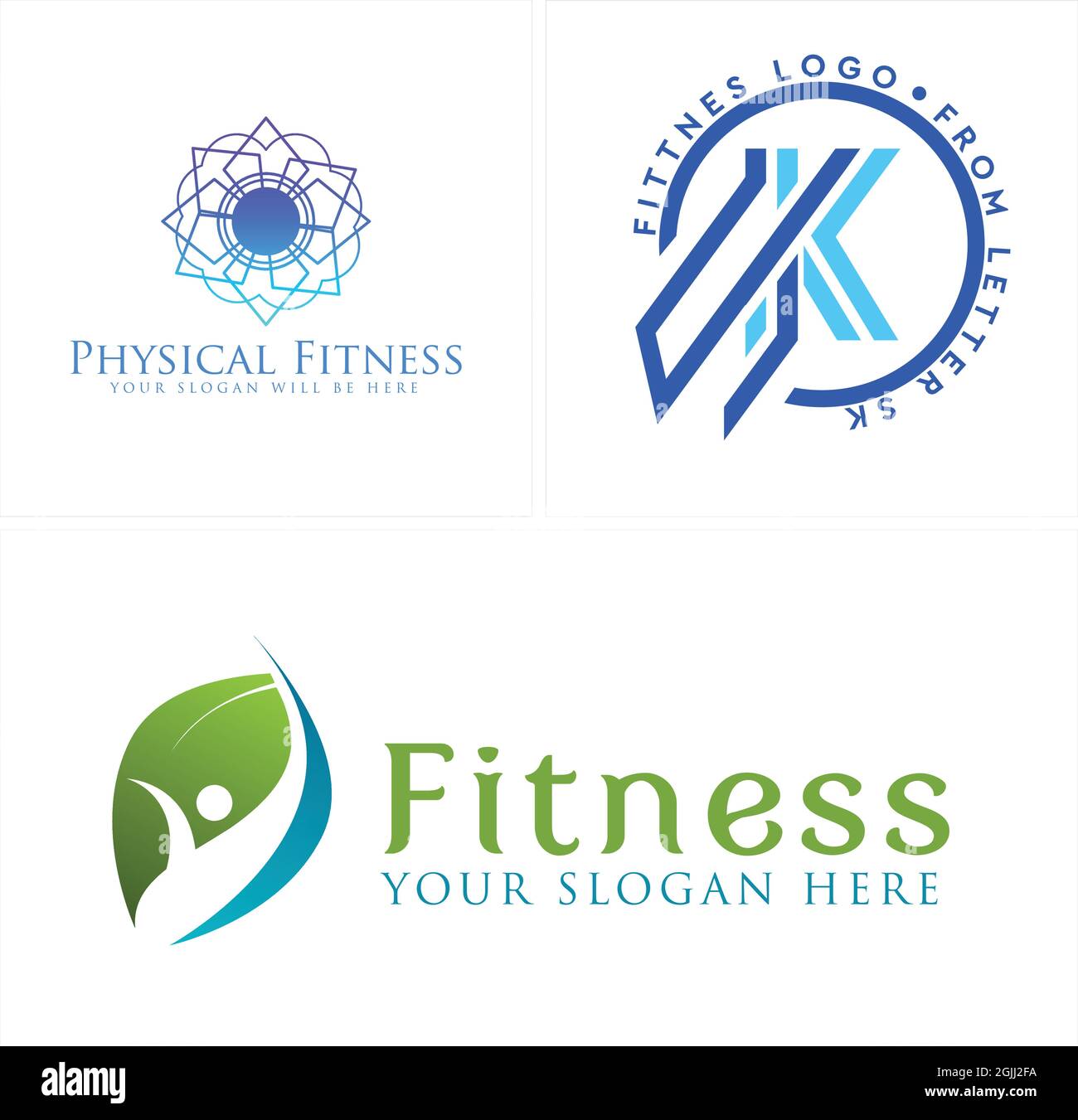 Physical fitness people leaf natural healthy logo design Stock Vector ...