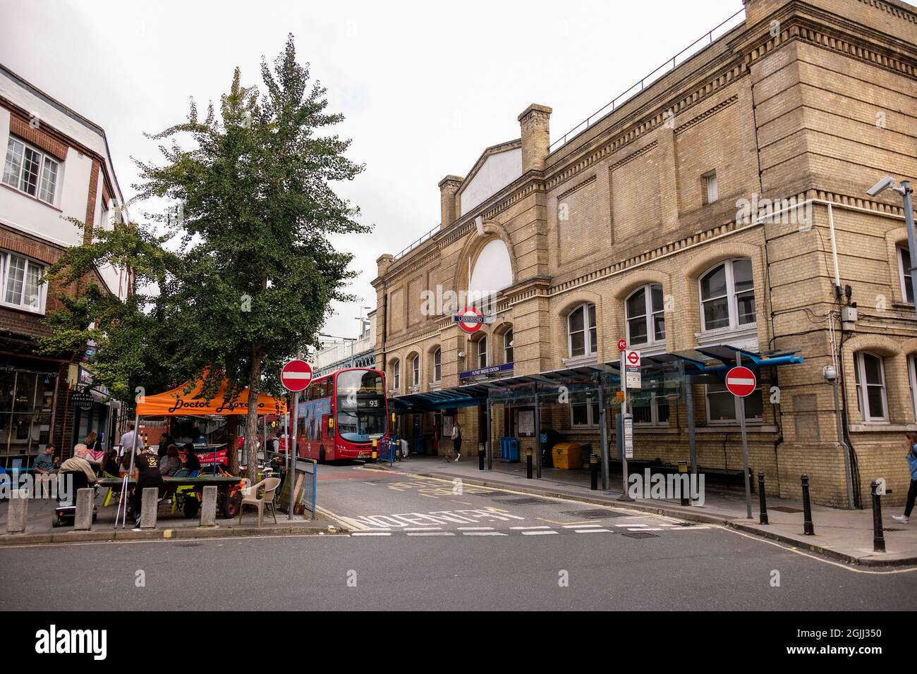 London- September 2021: Putney Bridge Underground Station. A district ...