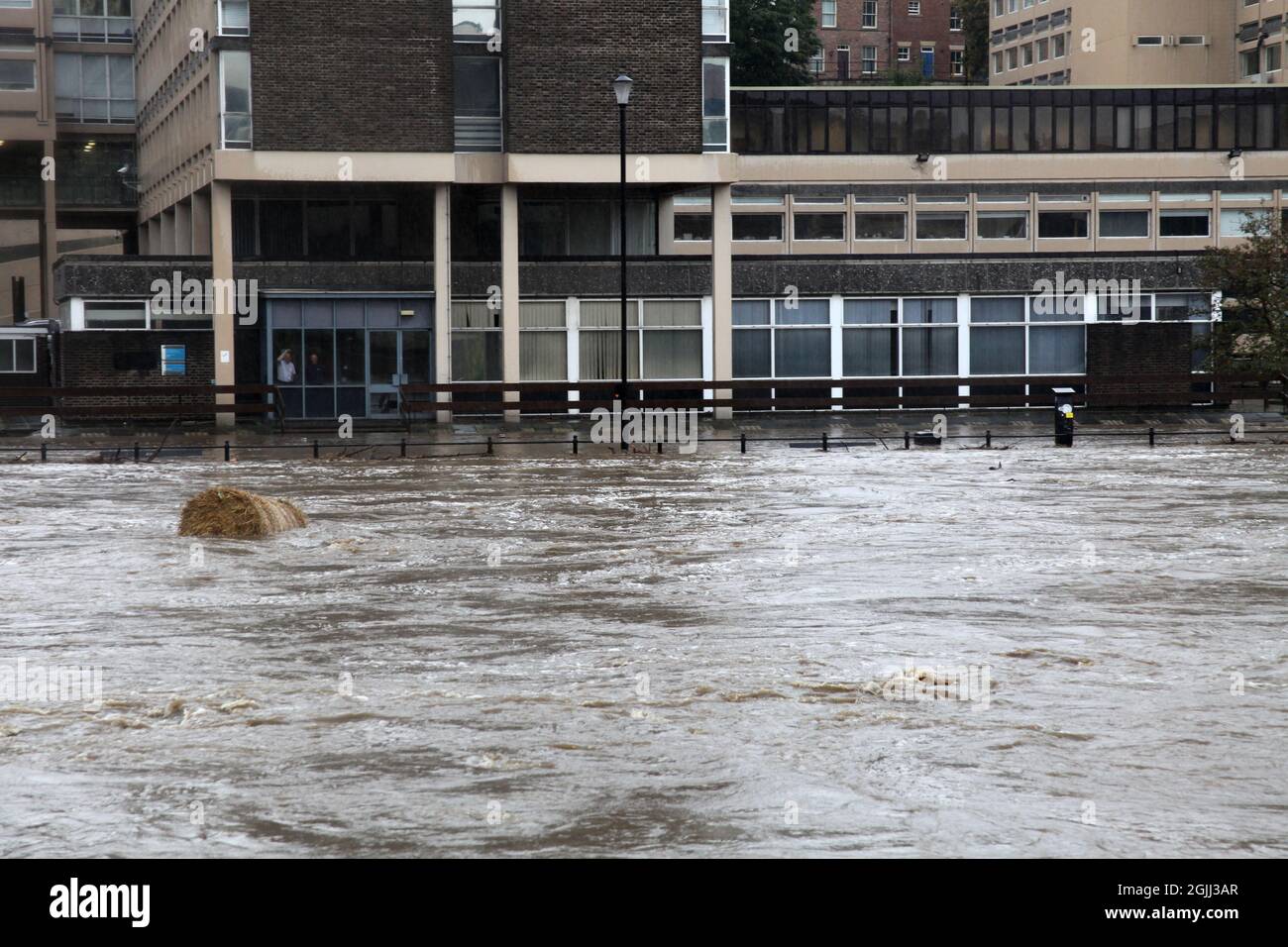 Durham, UK, September, 2012. The River Wear burst it's banks causing ...