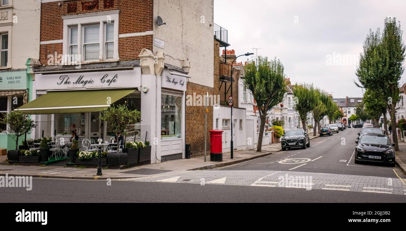 London- September, 2021: Fulham Road street scene, a high street of ...