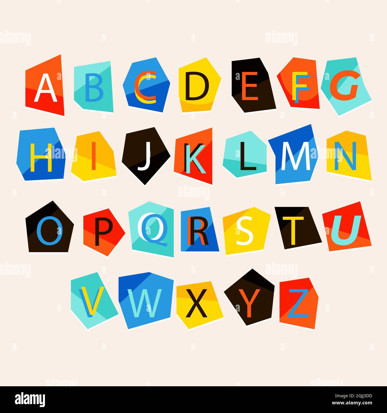 Paper style ransom note letter set Vector illustration Stock Vector ...