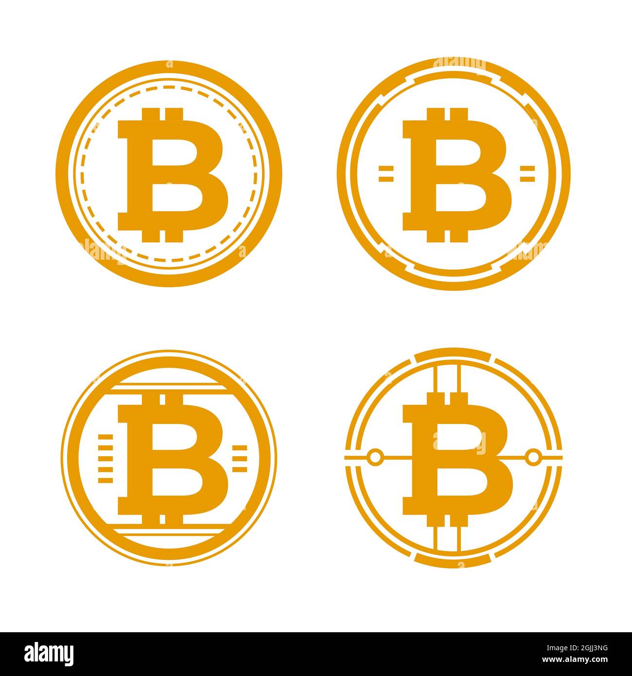 Set of flat design bitcoin logo templates Vector illustration Stock ...
