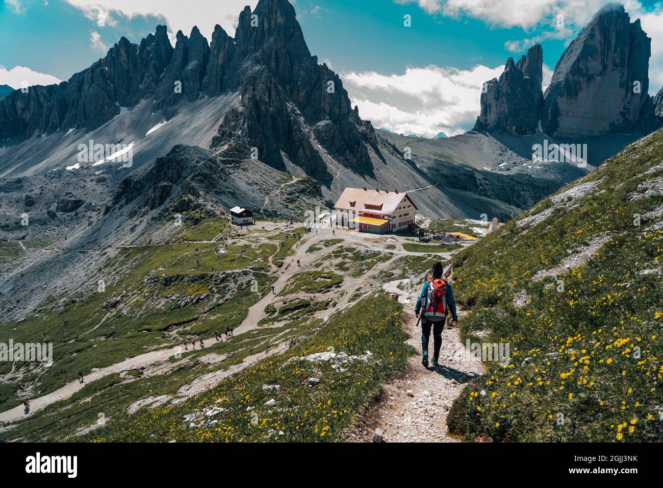 Hiking in the Italian Dolomites Stock Photo - Alamy