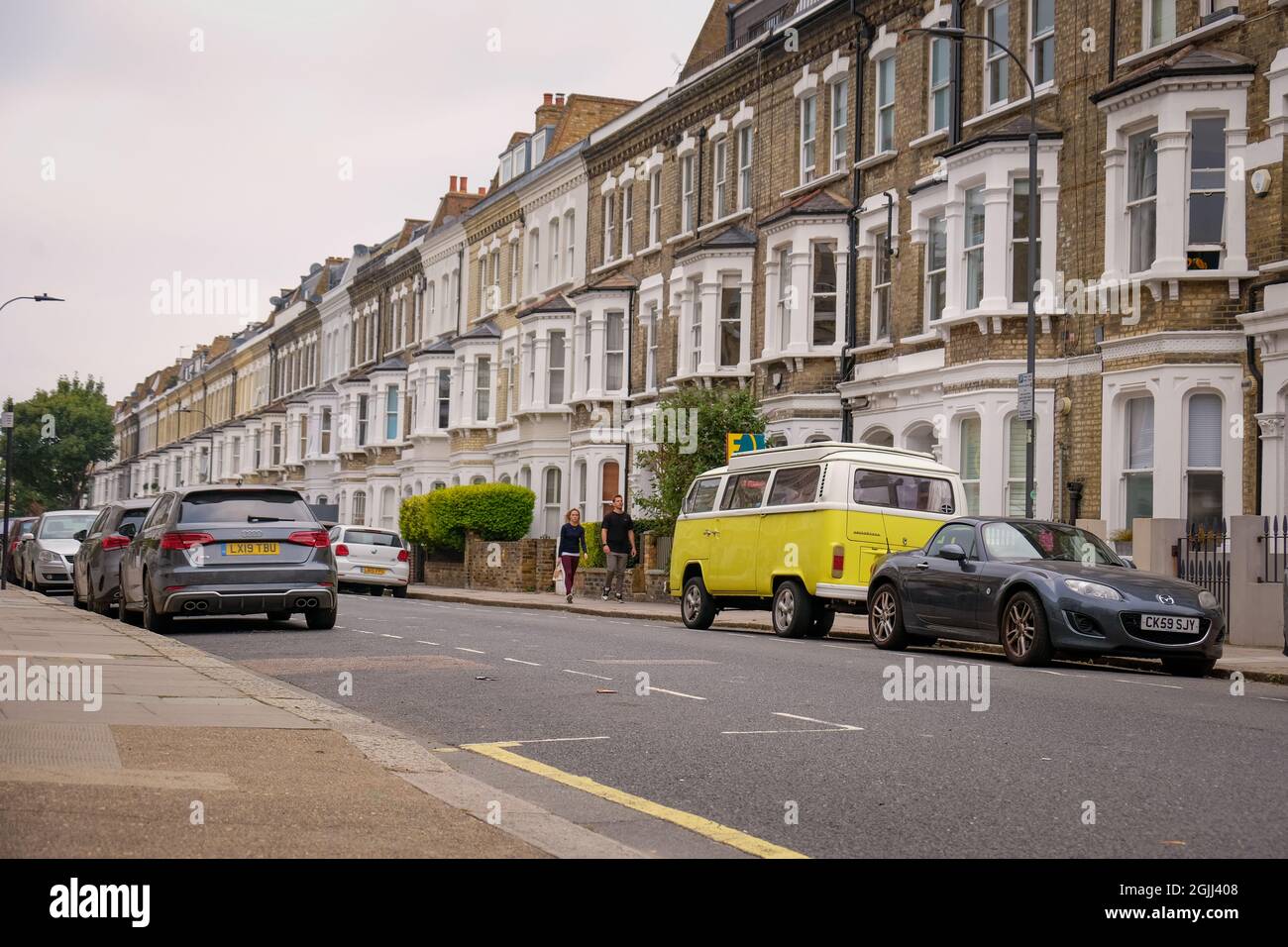 London- September 2021: Row of upmarket terraces houses in Fulham area ...