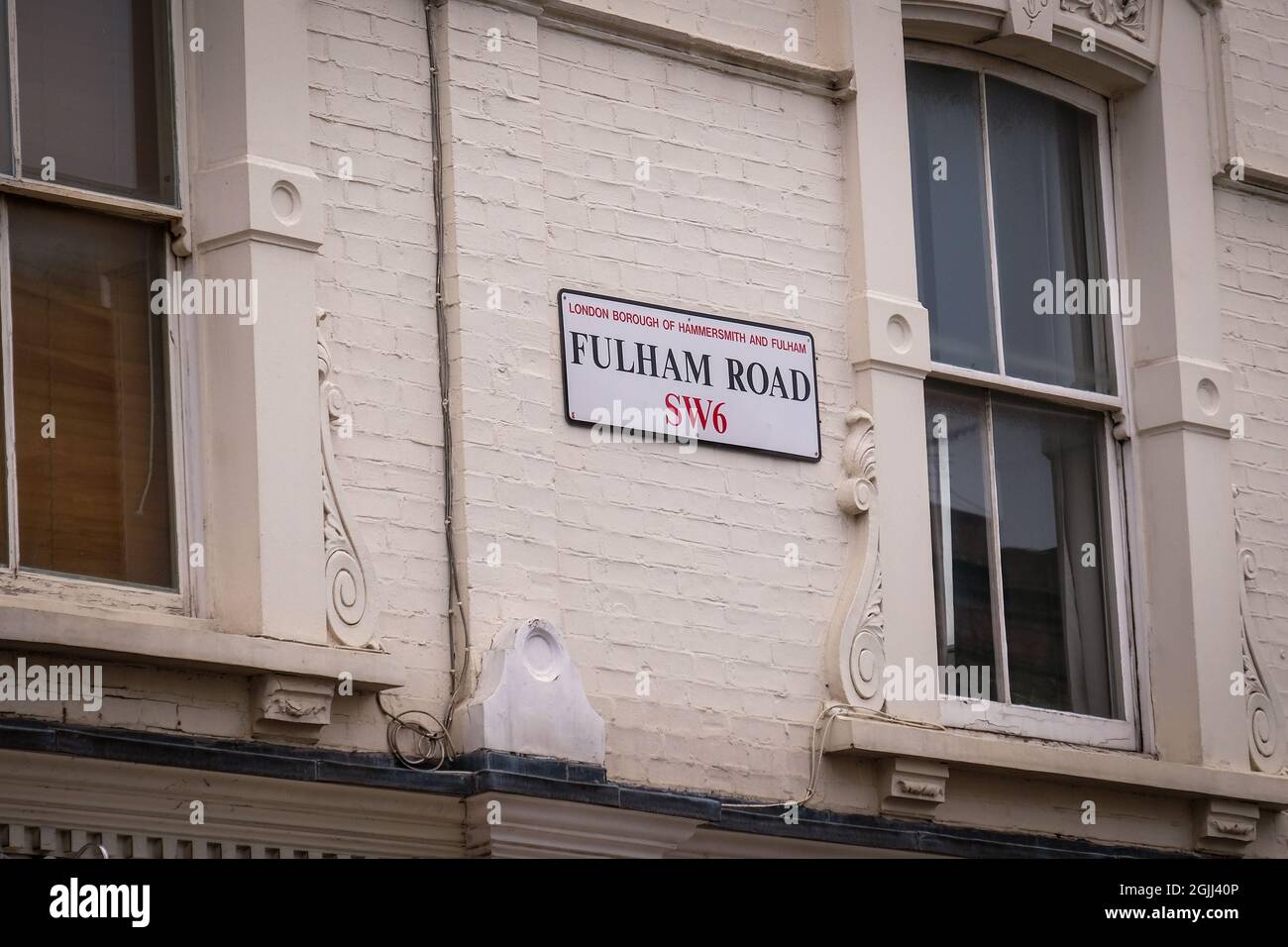 London- September, 2021: Fulham Road street scene, a high street of ...