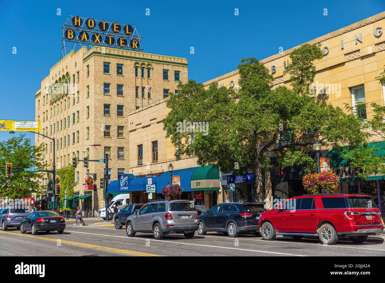 BOZEMAN, MT, USA - AUGUST 24, 2021: The legendary Hotel Baxter building ...