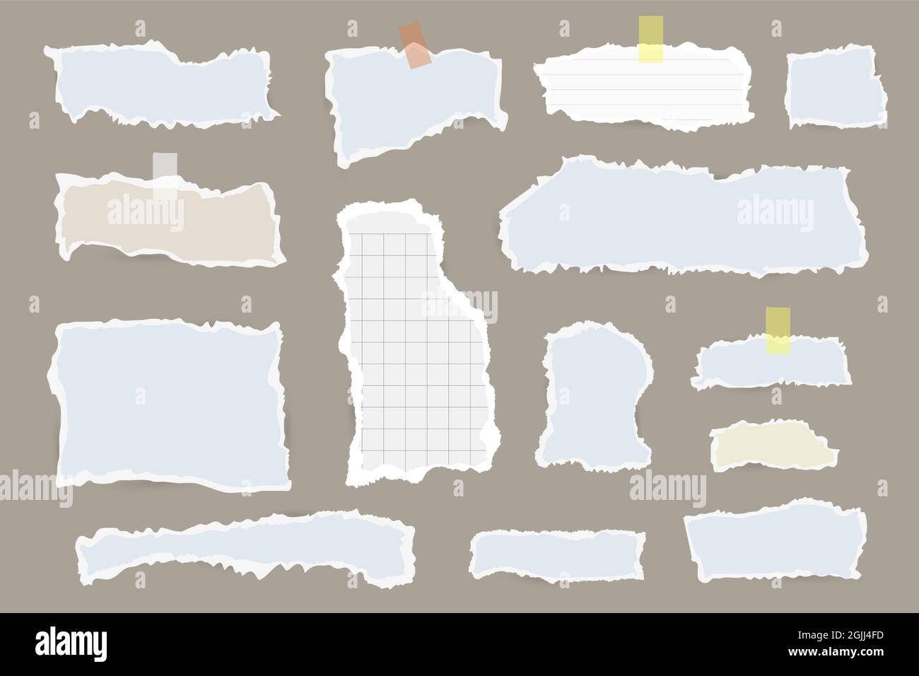 Set of realistic torn paper Vector illustration Stock Vector Image ...