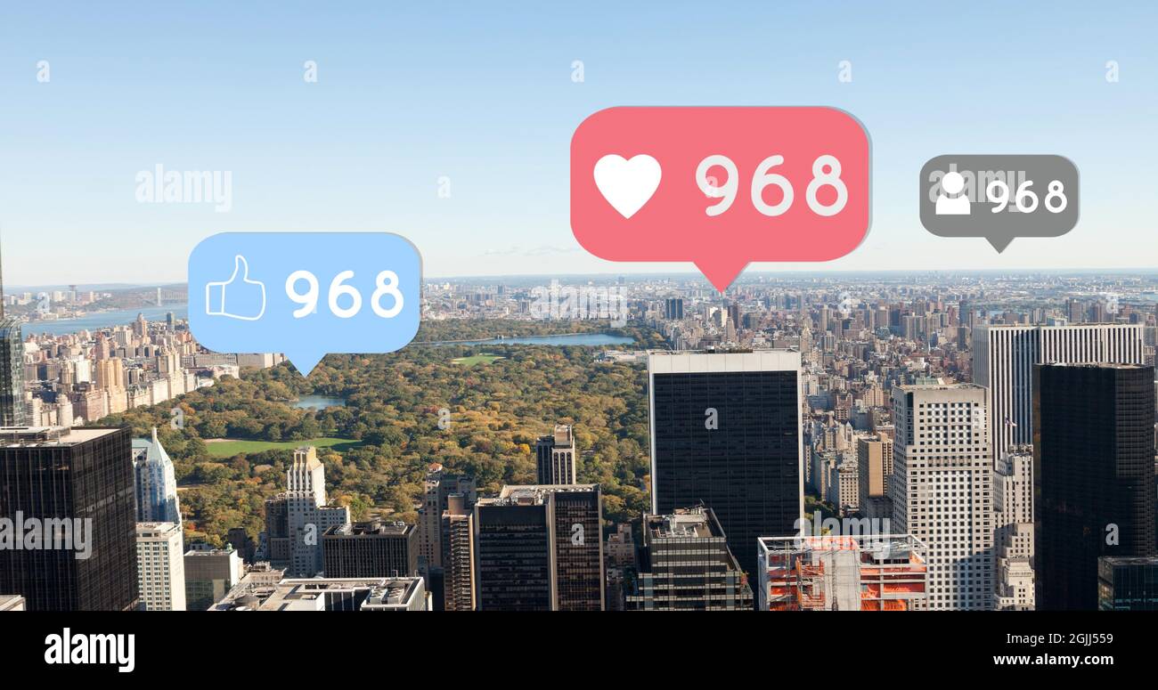 City with increasing social media popularity 4k Stock Photo - Alamy