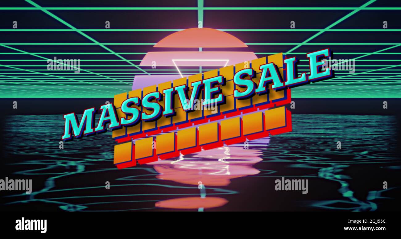 Image of massive sale text over a digital sunset Stock Photo - Alamy
