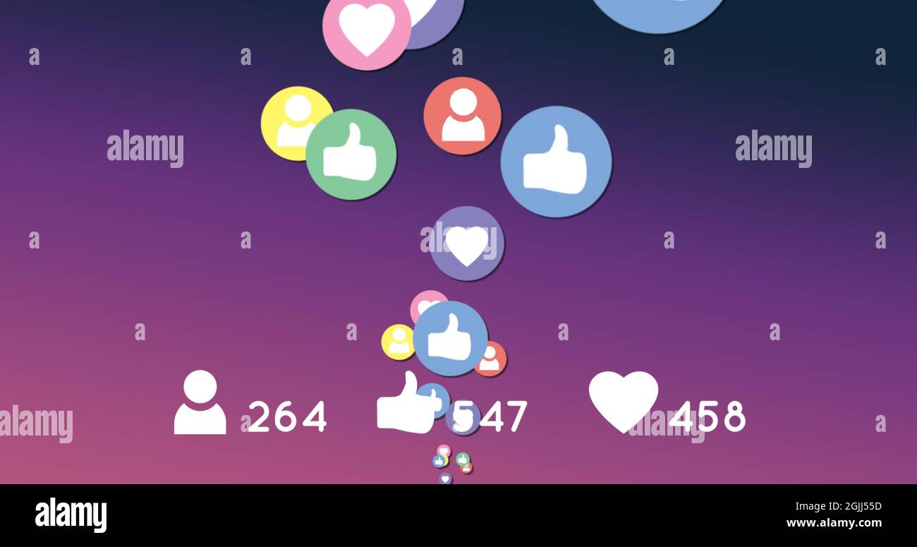 Moving social media icons 4k Stock Photo - Alamy