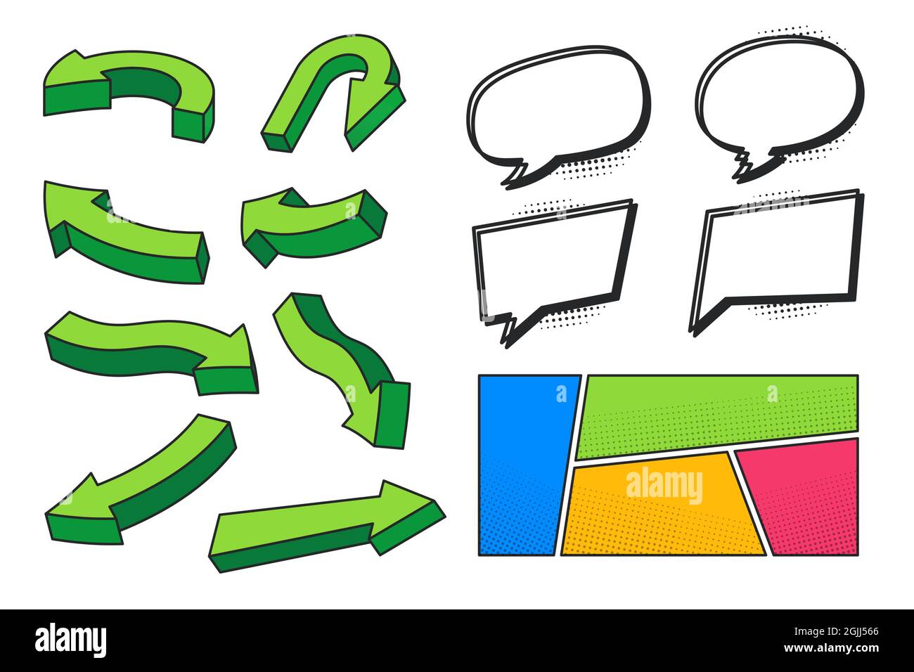 Colorful illustration of various presentation elements Vector ...
