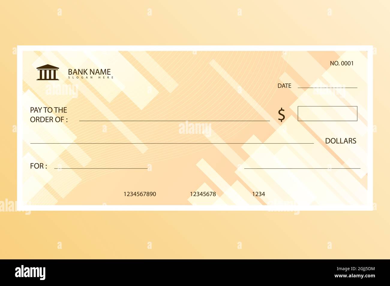 Minimalist blank check template Vector illustration Stock Vector Image ...