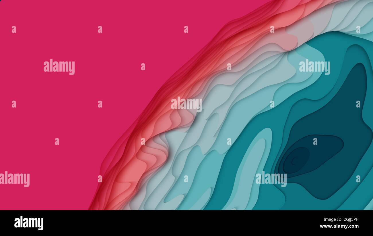 Colorful paper layers. 3D abstract gradient papercut. Colorful origami ...