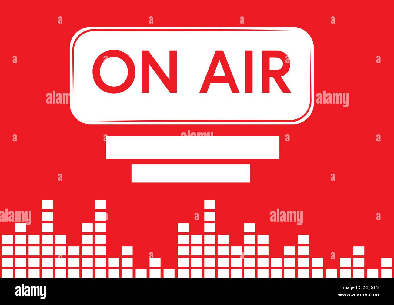 Composition of on air text and white block eq meter on red Stock Photo ...