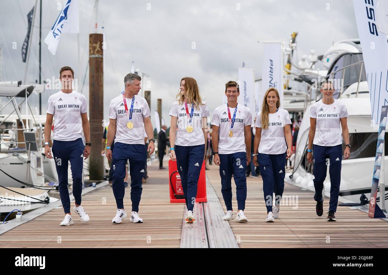 British Olympic Sailing Team Athletes (from left to right) Chris Grube ...