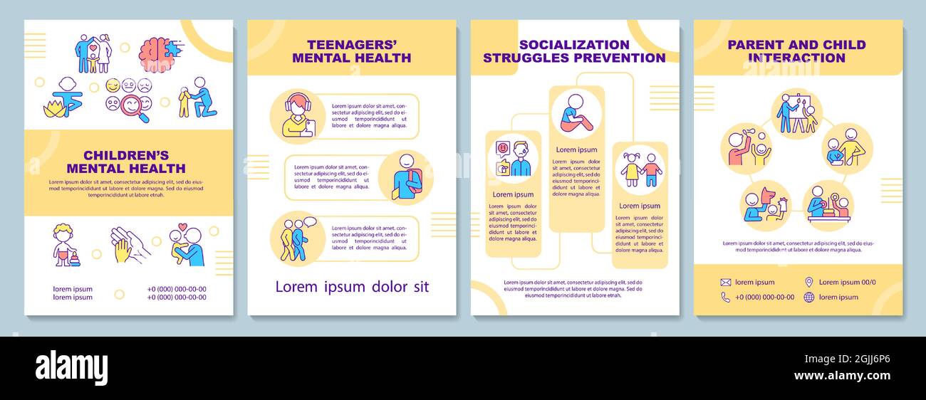 Children mental health brochure template Stock Vector Image & Art - Alamy