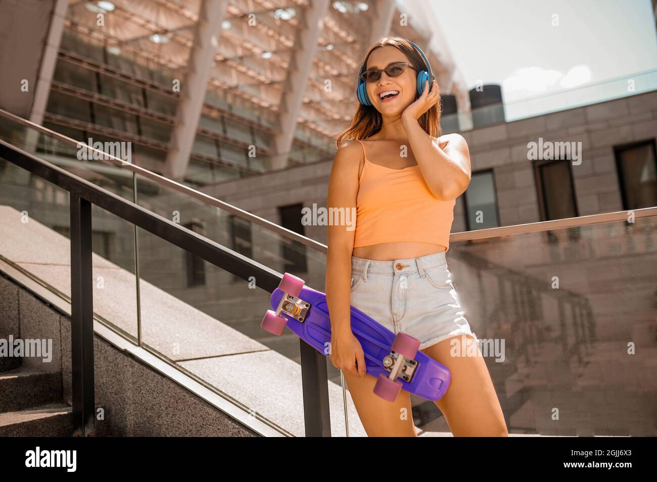 Positive young woman cute hi-res stock photography and images - Alamy