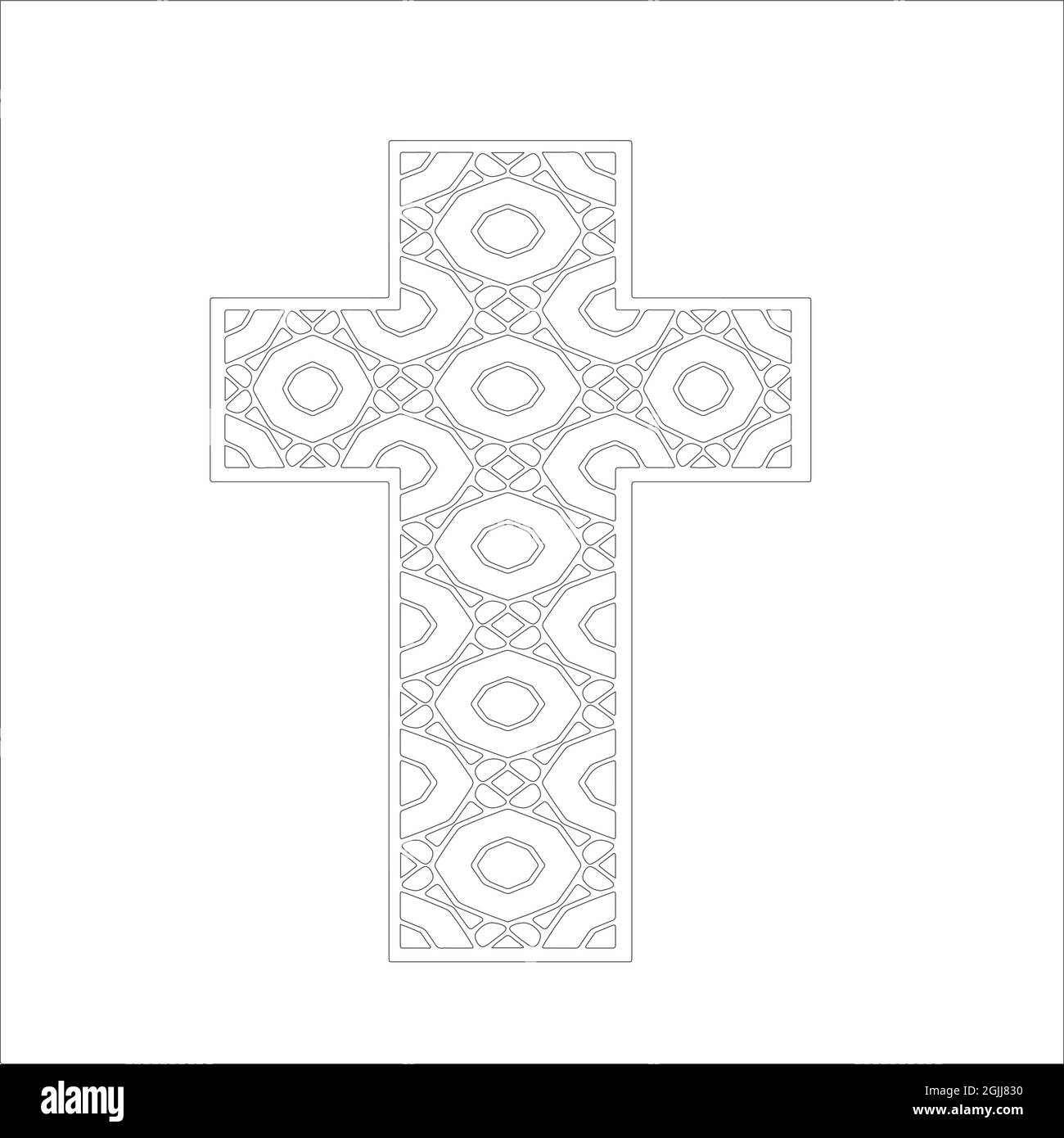 cross with black and white patterns on a white background Stock Vector ...