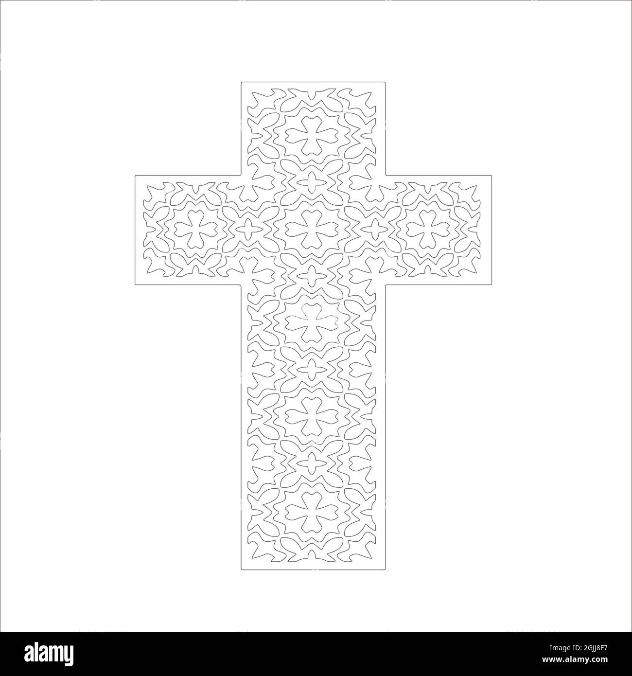 cross with black and white patterns on a white background Stock Vector ...