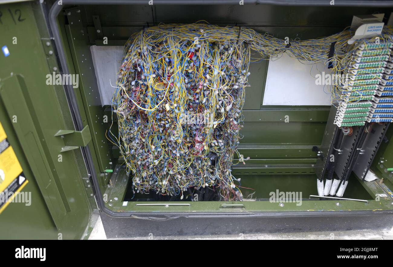 London, England, UK. Telephone Primary Cross Connection Point (PCP ...