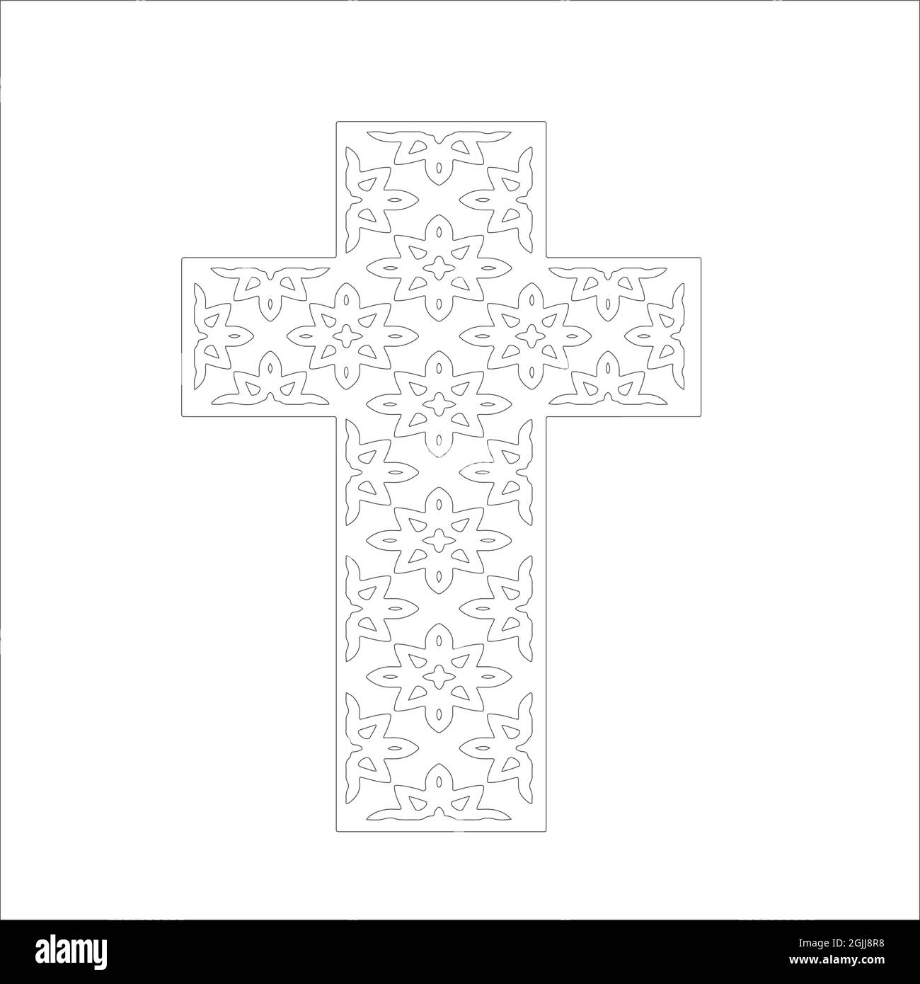 cross with black and white patterns on a white background Stock Vector ...