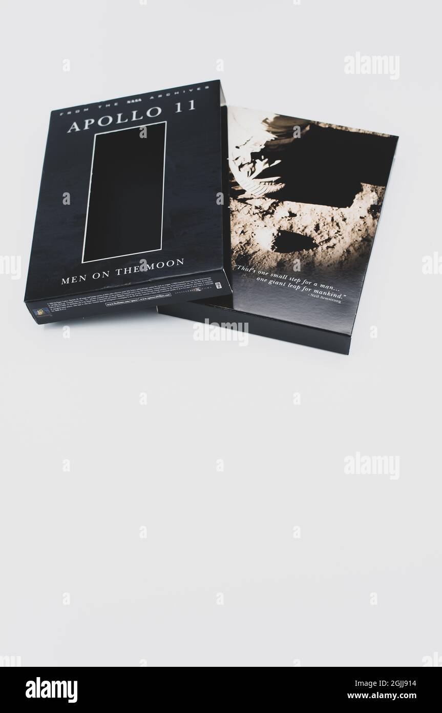 Apollo 11 moon landing documentary DVD media on a white background ...