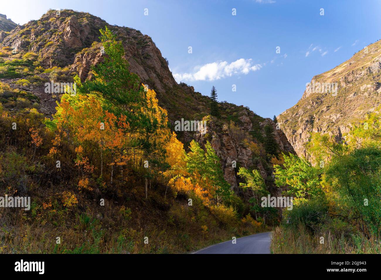 Beautiful autumn in the mountains. Almaty, Kazakhstan Stock Photo - Alamy